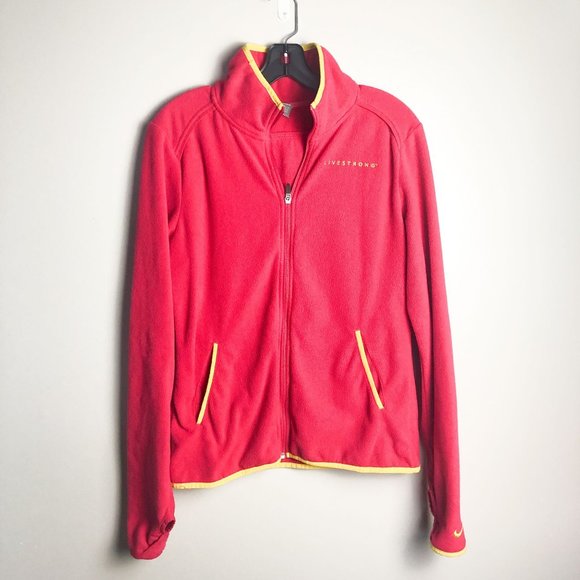 Nike | Tops | Nike Pink Livestrong Full Zip Athletic Fleece Jacket ...